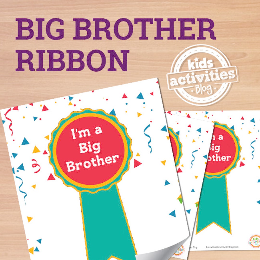 Big Brother Ribbon Printable in Color and Ready to Color - Etsy