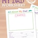 All About My Dad Printable Worksheet for Father's Day - Etsy