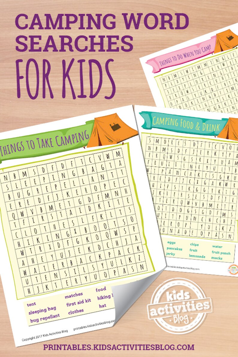 Camping Word Searches Printable Puzzle Games - Etsy