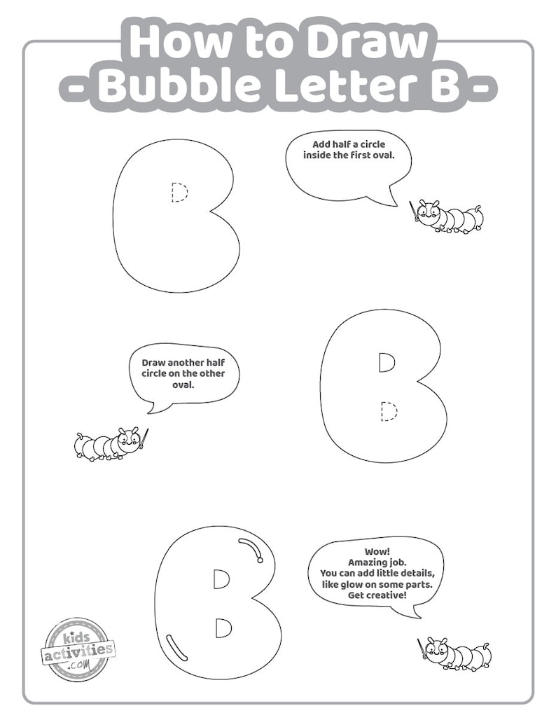 How to Draw Bubble Letters Alphabet - Etsy