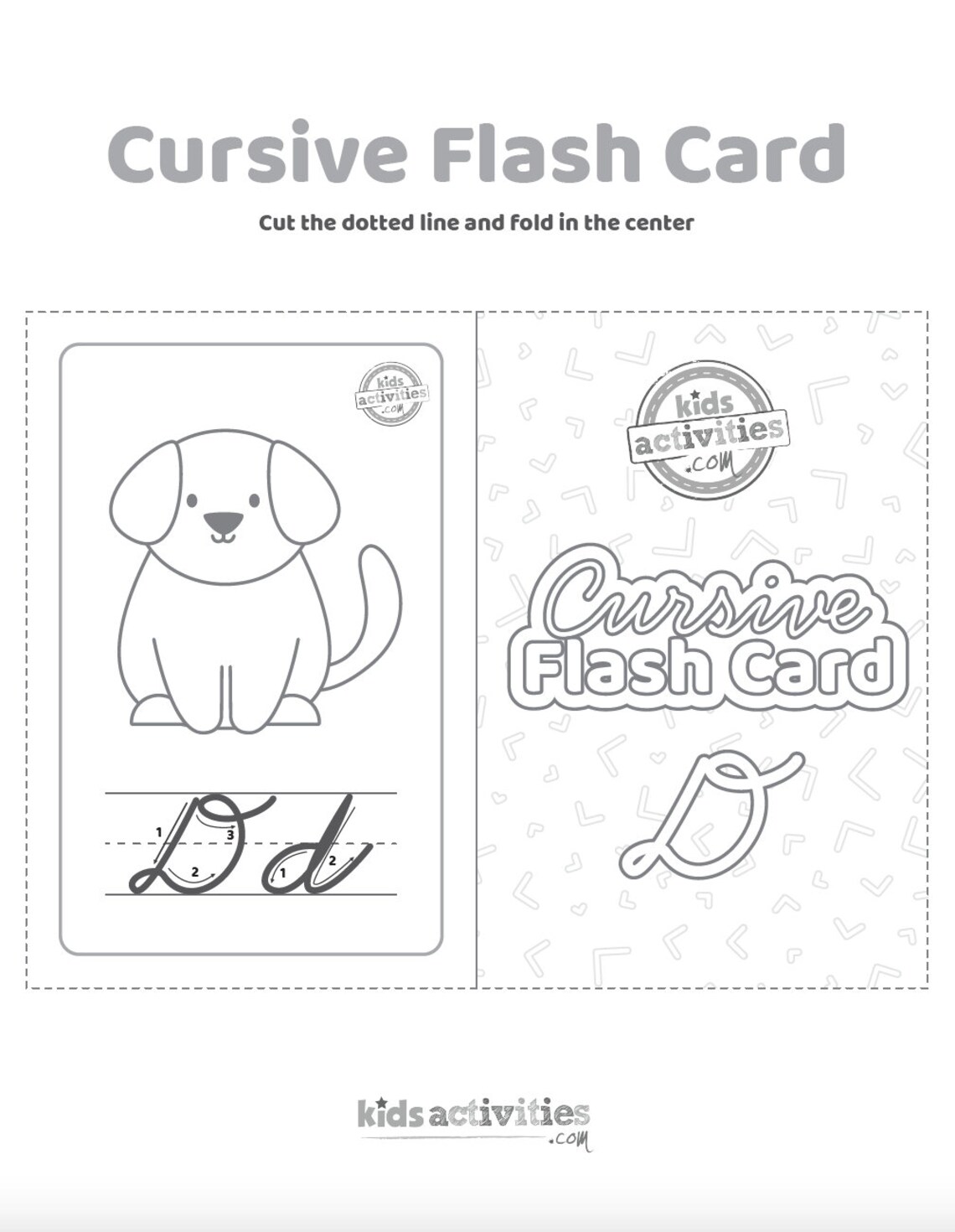 Cursive Flash Card Tracing Practice Coloring Pages - Etsy