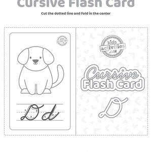 Cursive Flash Card Tracing Practice Coloring Pages - Etsy