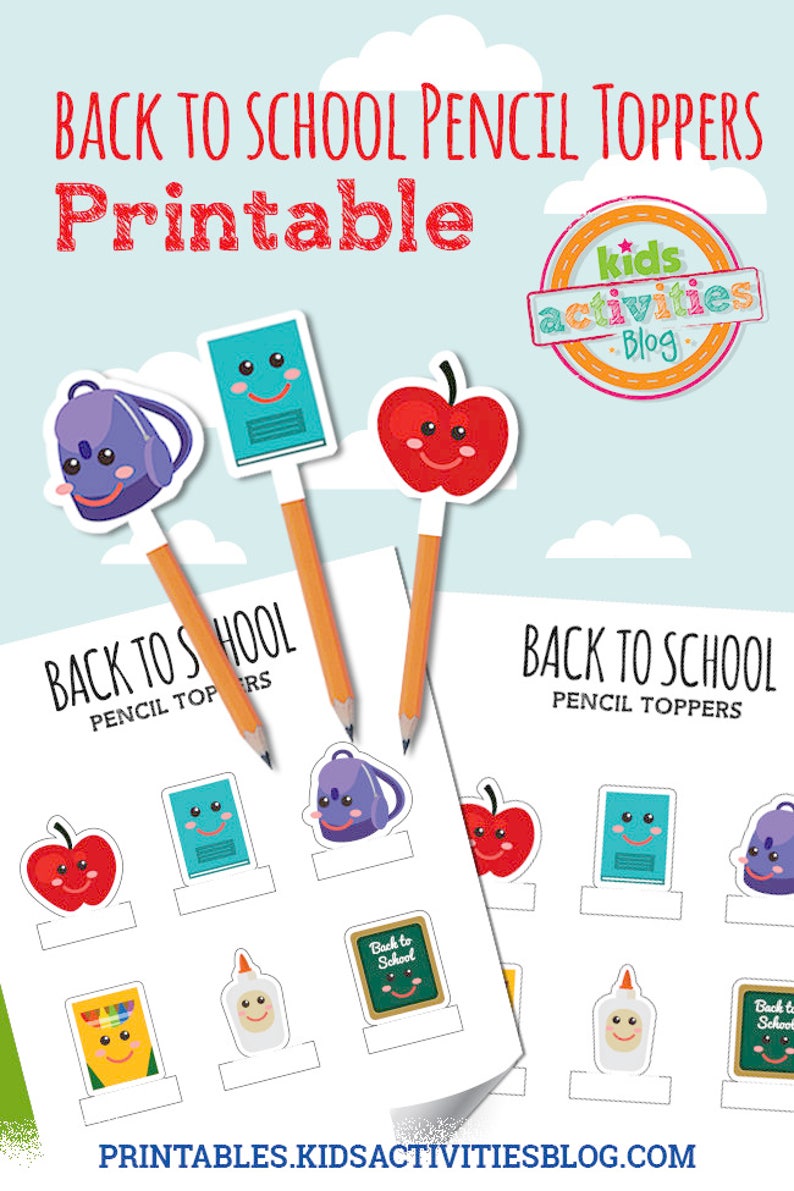 Back to School Pencil Toppers Printables - Etsy