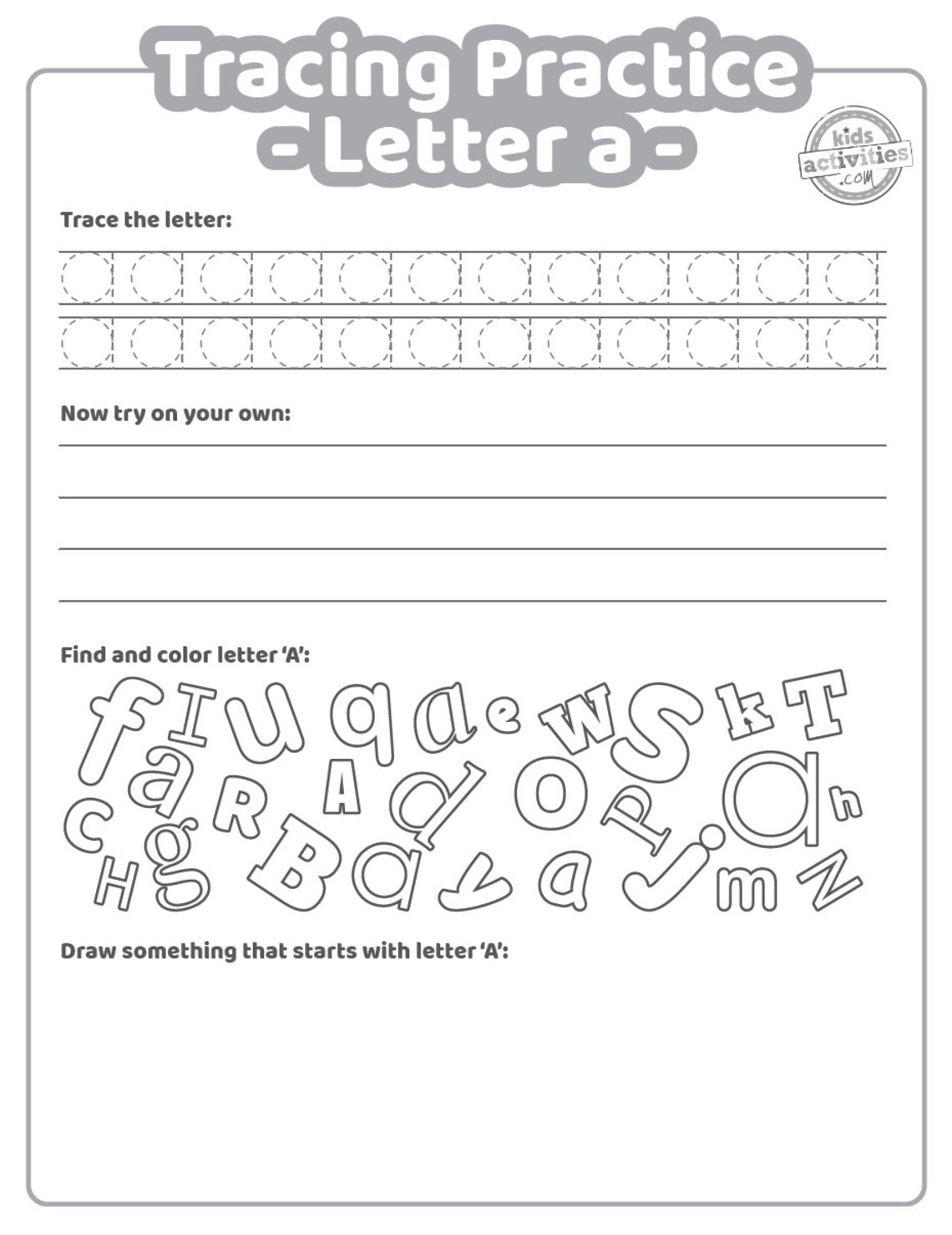 Alphabet Tracing Practice Printables A-Z - Etsy