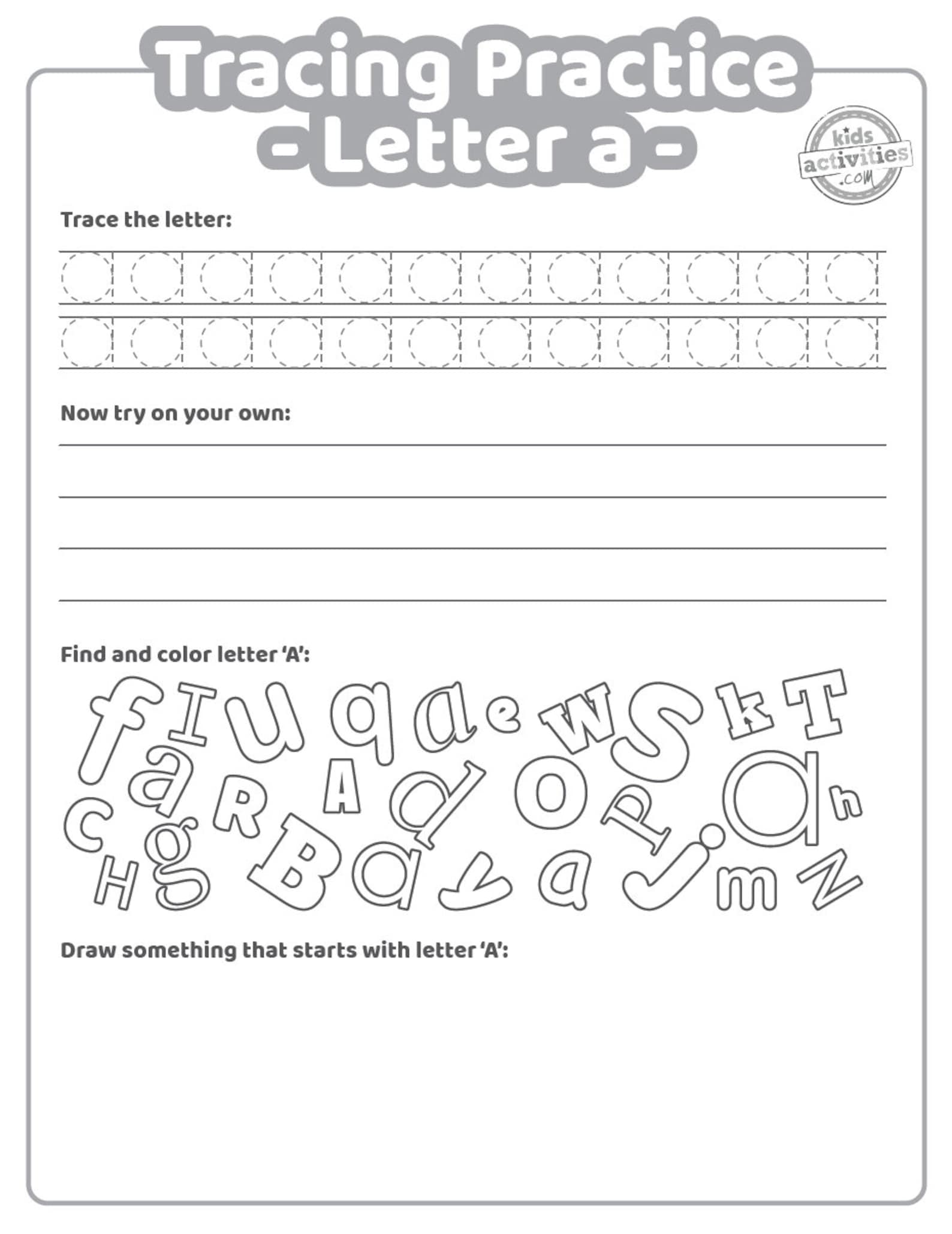 Alphabet Tracing Practice Printables A-Z - Etsy