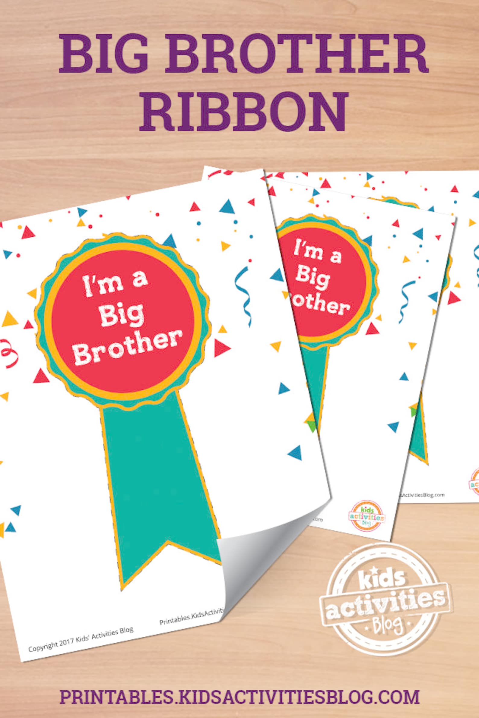Big Brother Ribbon Printable in Color and Ready to Color - Etsy