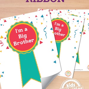 Big Brother Ribbon Printable in Color and Ready to Color - Etsy
