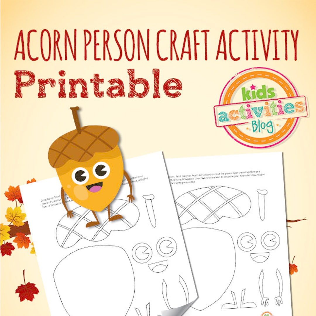 Acorn Person Printable Craft Activity for Preschool - Etsy