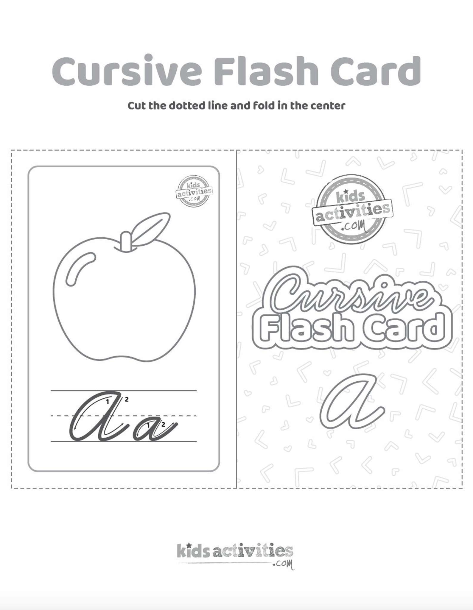 Cursive Flash Card Tracing Practice Coloring Pages - Etsy