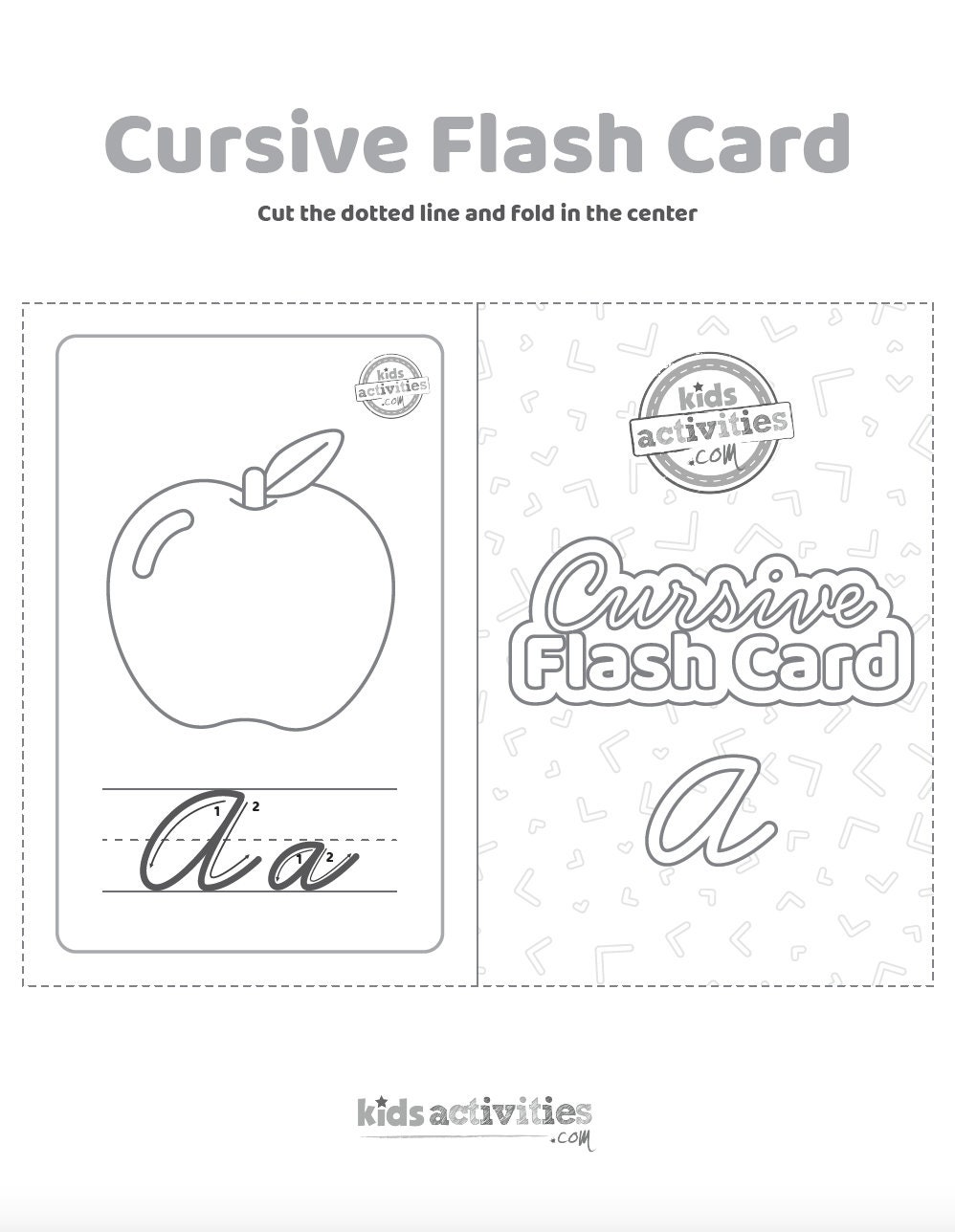 Cursive Flash Card Tracing Practice Coloring Pages - Etsy