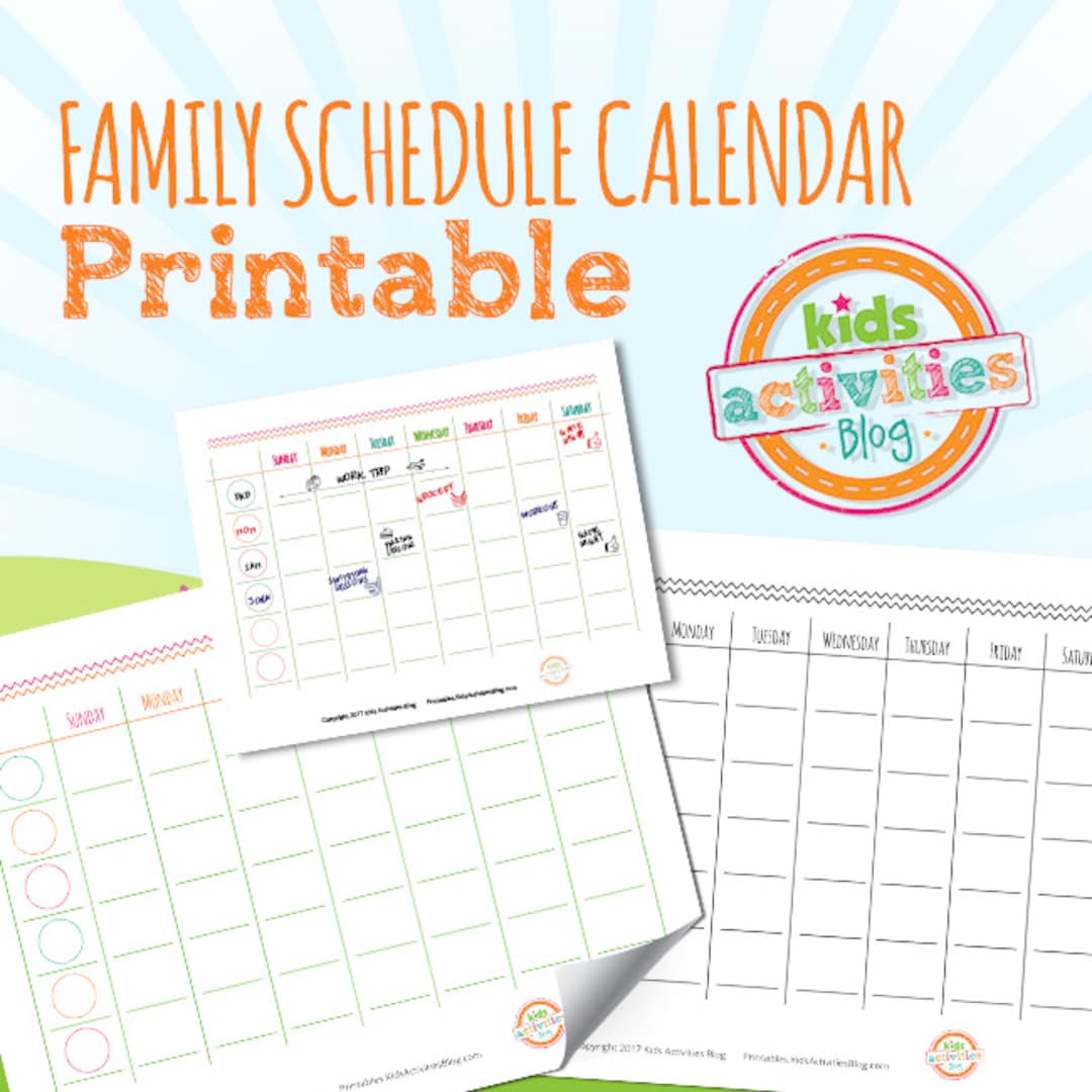Family Scheduling Schedule Calendar Printable - Etsy