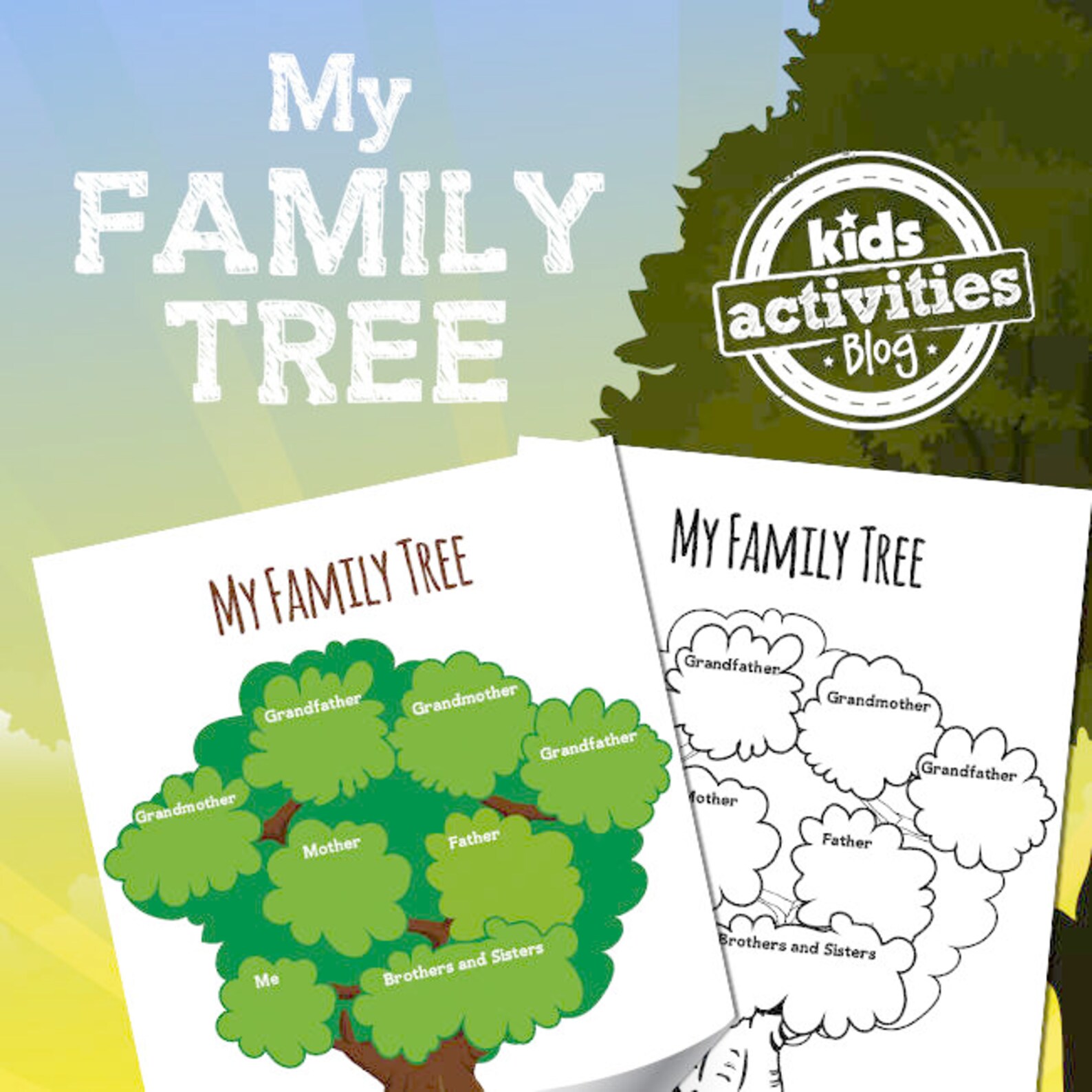 Family Tree Printable Worksheet Activity for Kids - Etsy