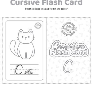 Cursive Flash Card Tracing Practice Coloring Pages - Etsy