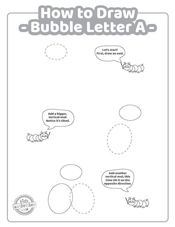 How To Draw Bubble Letters Alphabet Step By Step