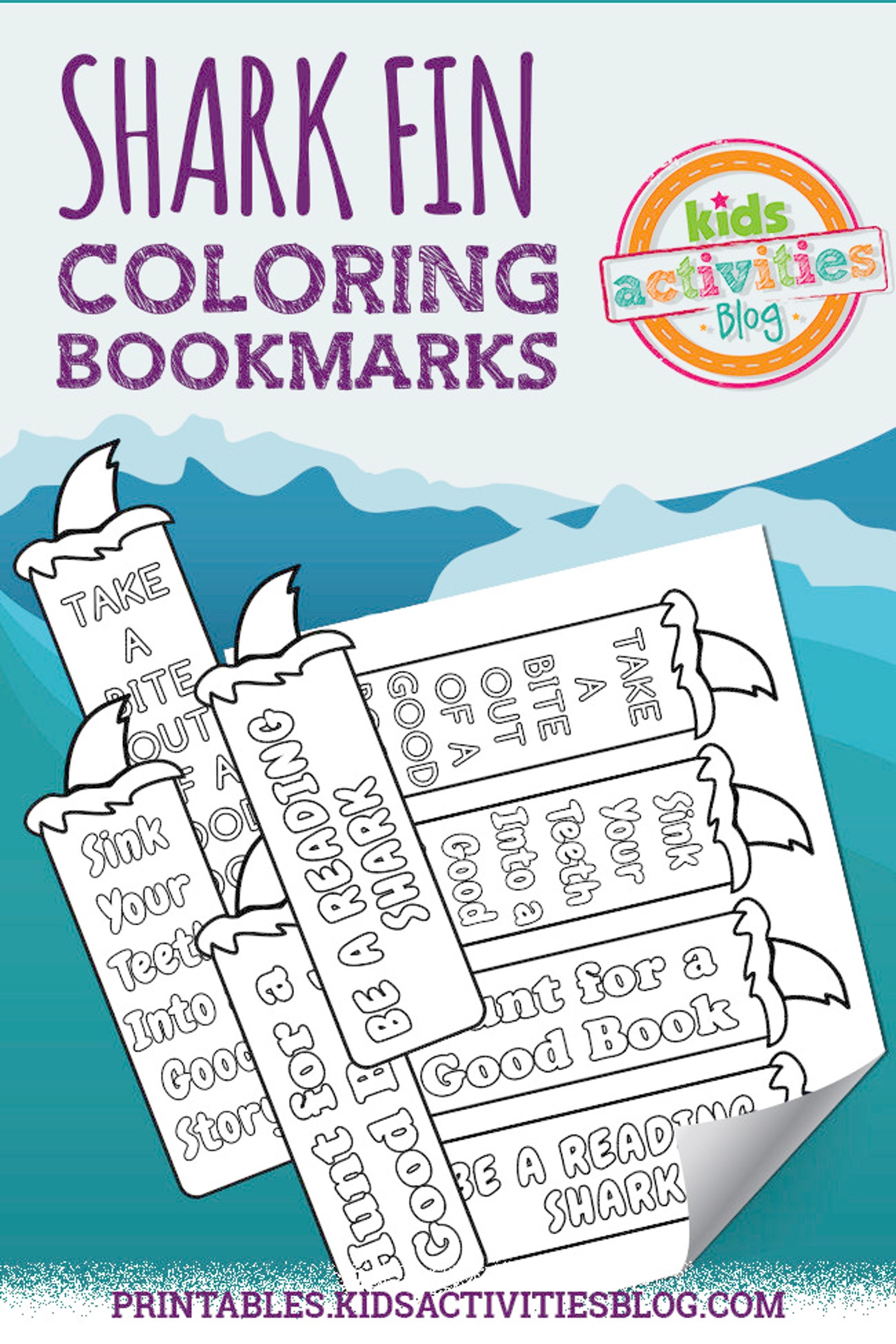 Printable Shark Fin Bookmarks - Etsy