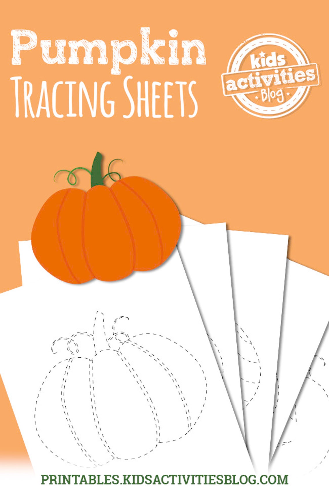 Pumpkin Tracing Sheets - Preschool Printable Worksheets for Halloween ...