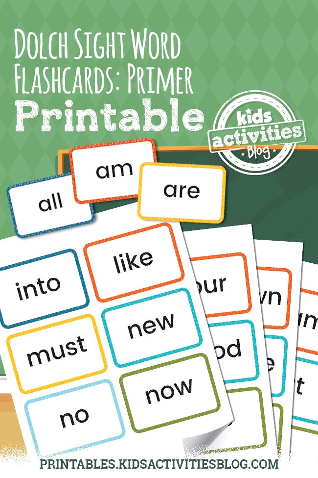 Dolch Sight Word Flashcards - Primer List - Preschool Printable Game - Etsy