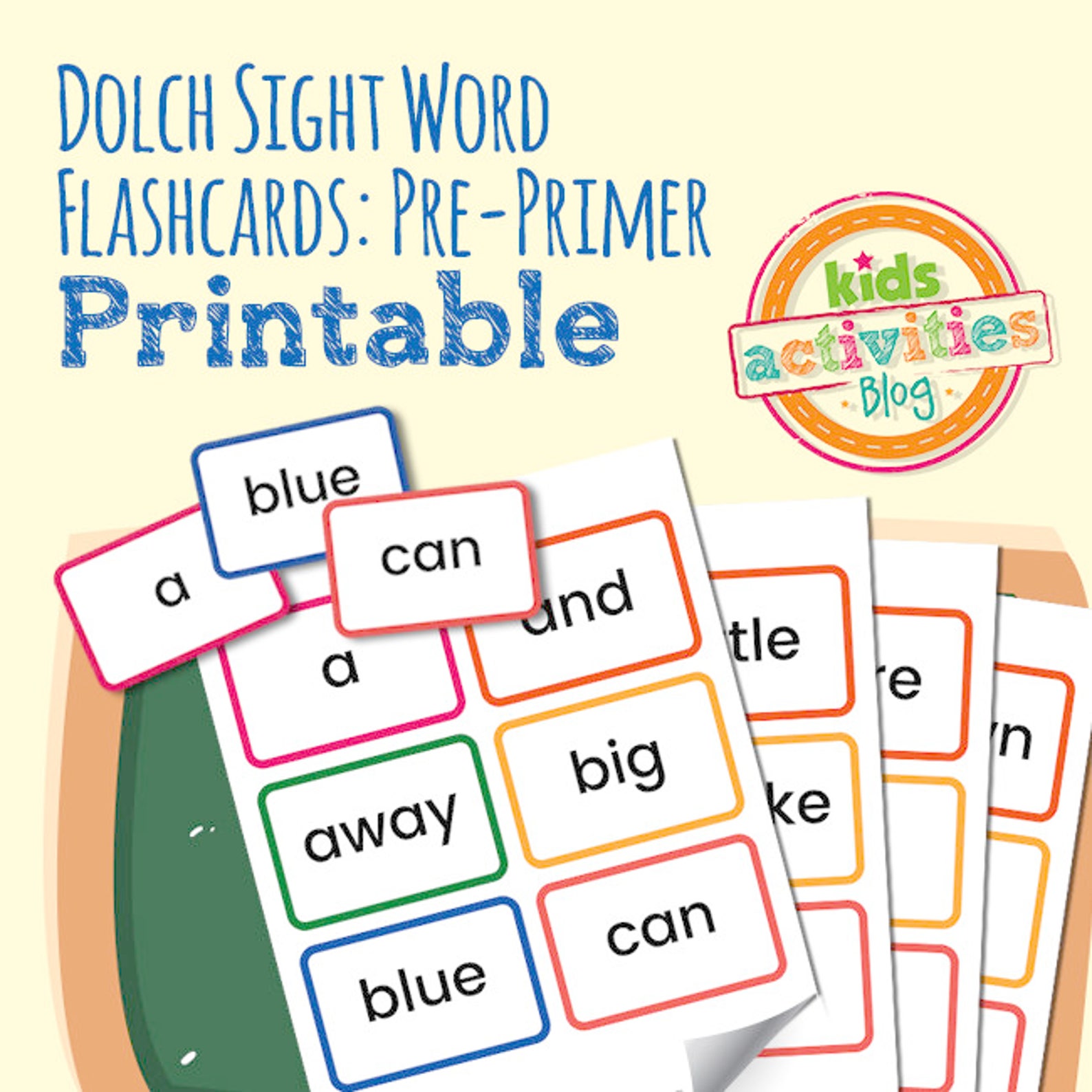 Dolch Sight Word Flashcards - Pre-primer Words - Etsy