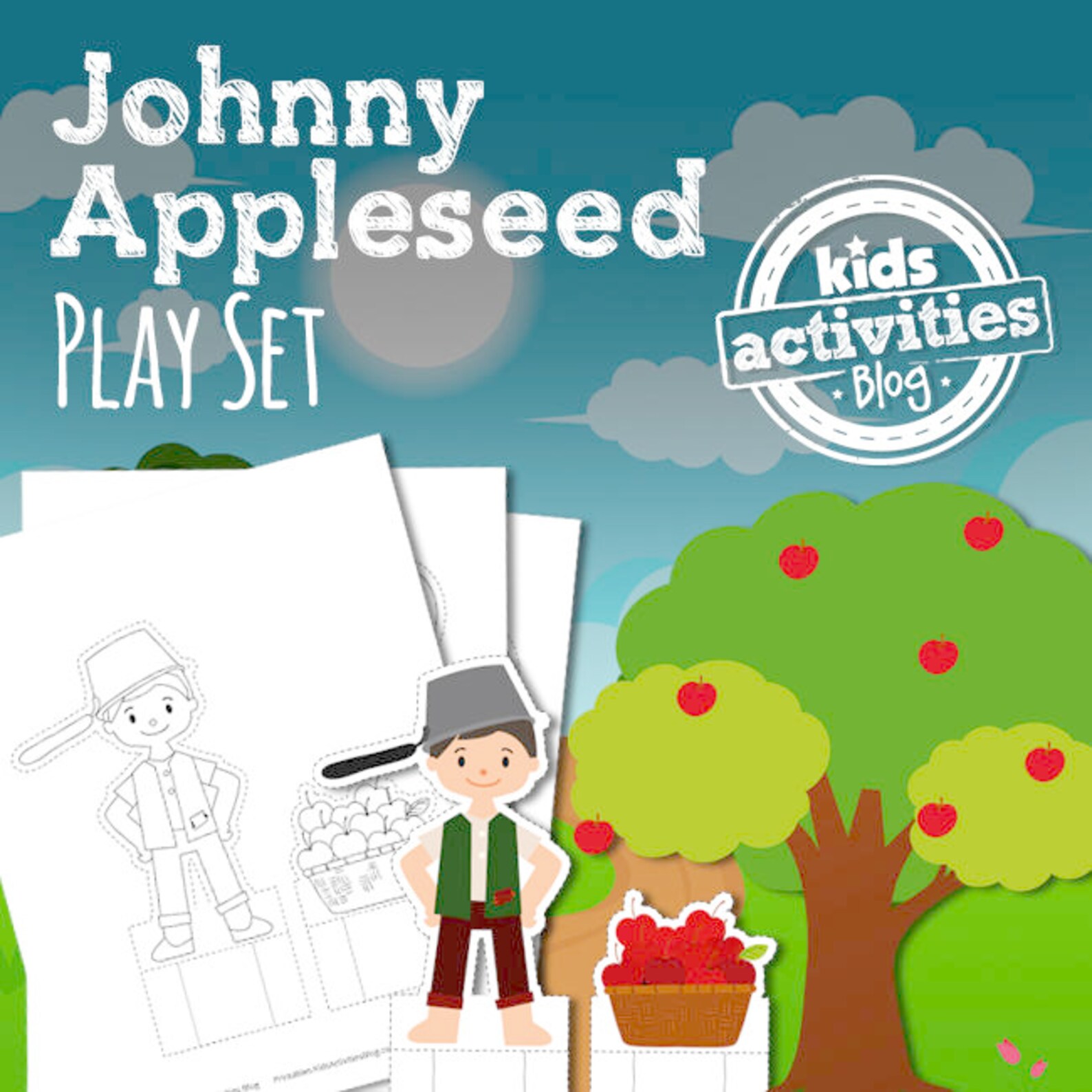 Johnny Appleseed Printable Play Set for Preschool - Etsy