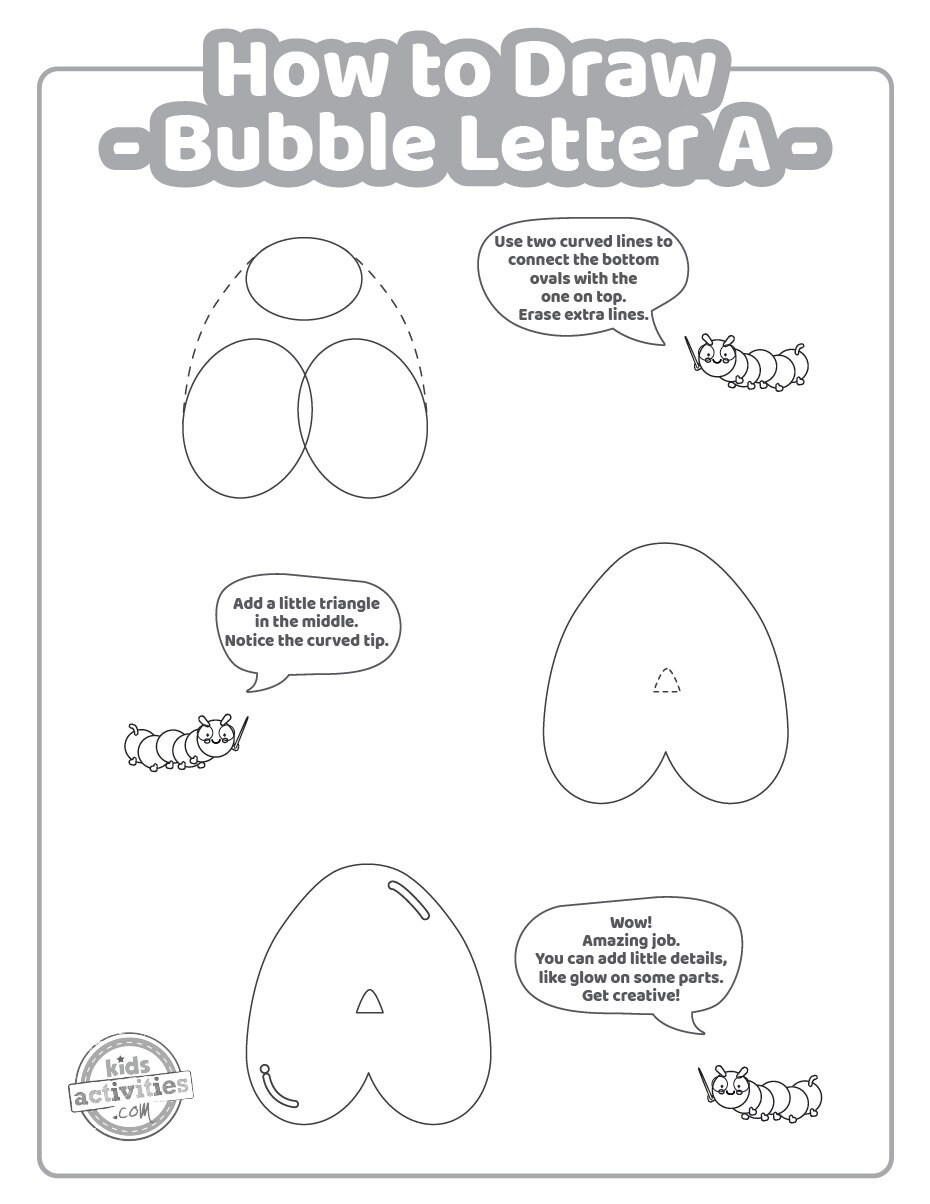 How to Draw Bubble Letters Alphabet - Etsy