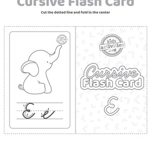 Cursive Flash Card Tracing Practice Coloring Pages - Etsy