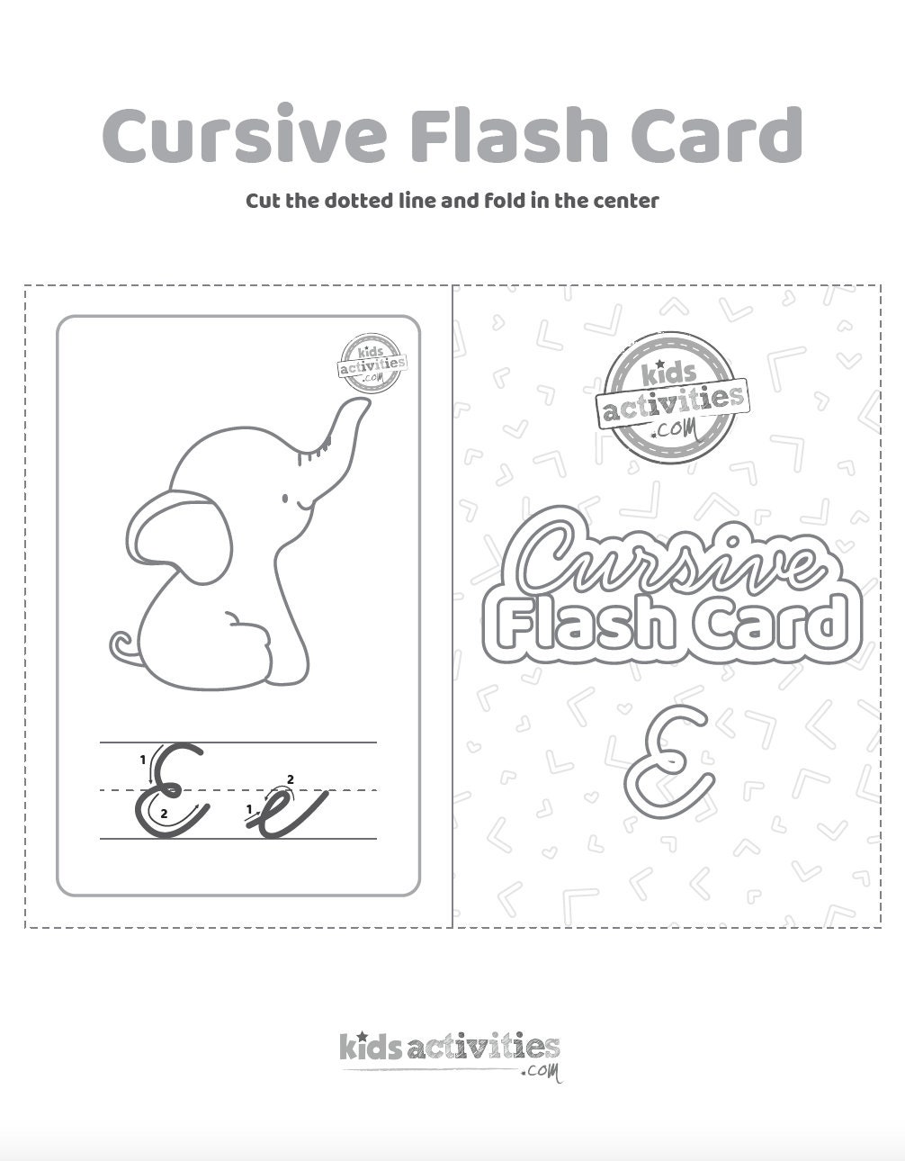 Cursive Flash Card Tracing Practice Coloring Pages - Etsy