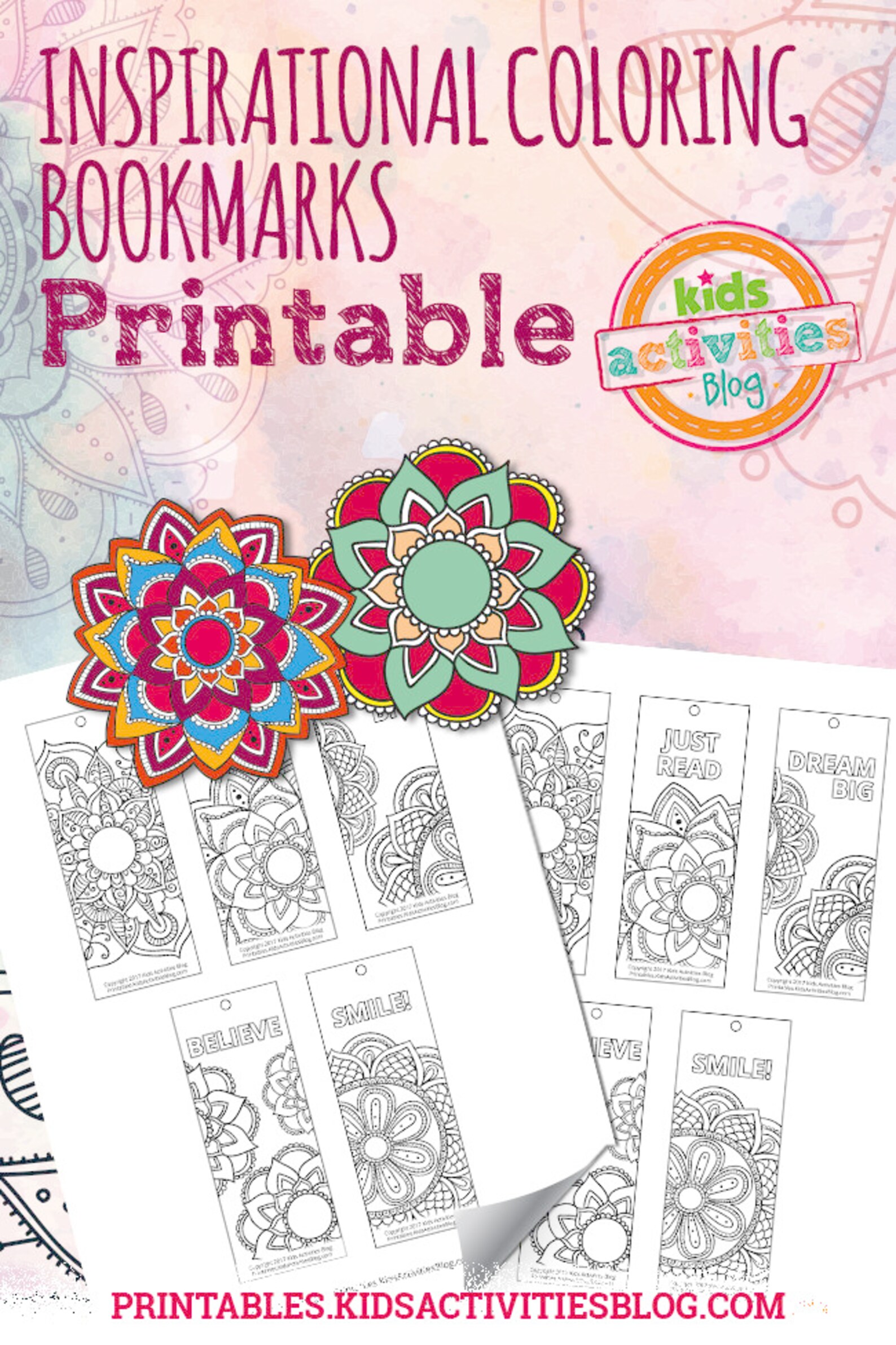 Mandala Inspirational Coloring Bookmarks for Book Lovers - Etsy