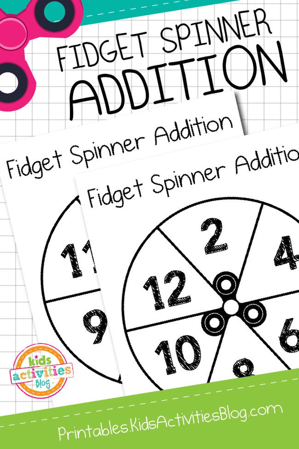 Fidget Spinner Addition Game Printable - Etsy