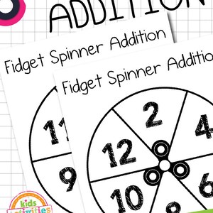 Fidget Spinner Addition Game Printable - Etsy