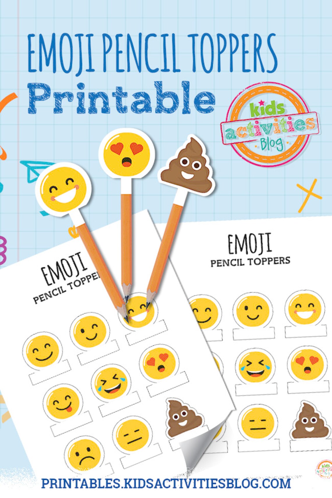 Emoji Pencil Toppers Printable Craft for Kids - Etsy