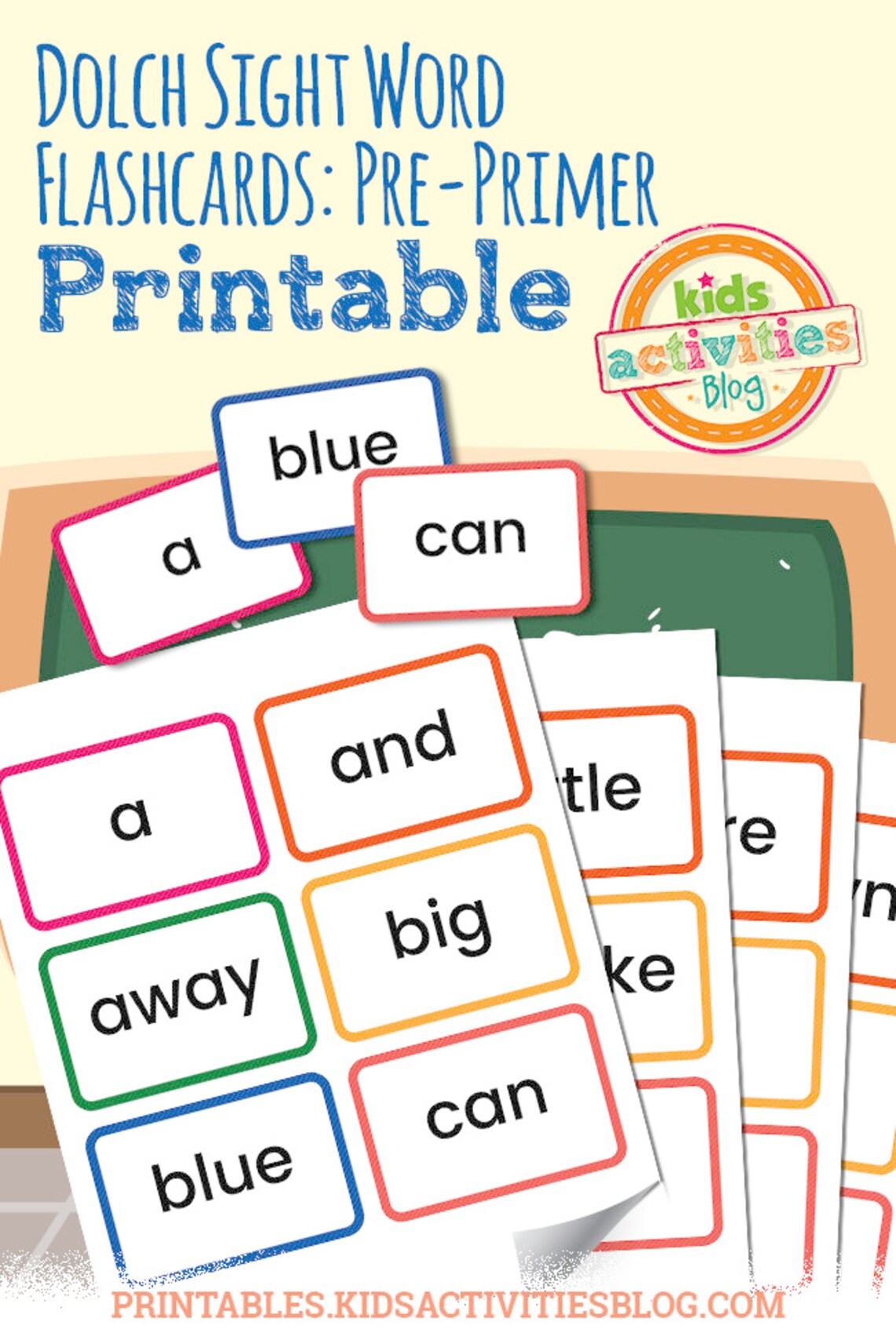 Dolch Sight Word Flashcards - Pre-primer Words - Etsy