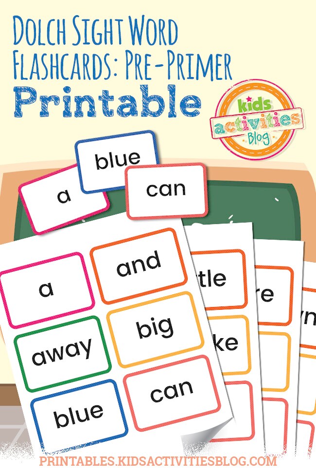 Dolch Sight Word Flashcards - Pre-primer Words - Etsy