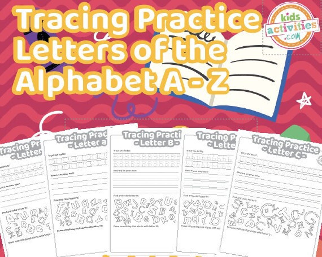 Alphabet Tracing Practice Printables A-Z - Etsy