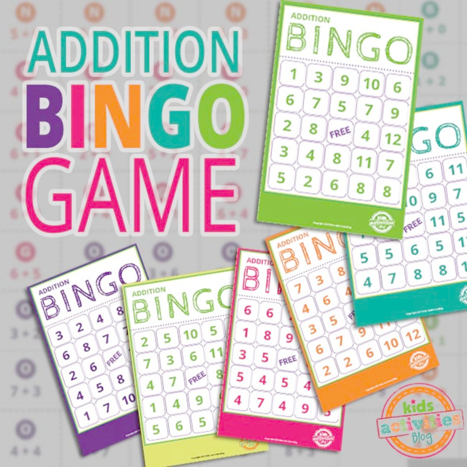 Addition BINGO Printable Math Game - Etsy