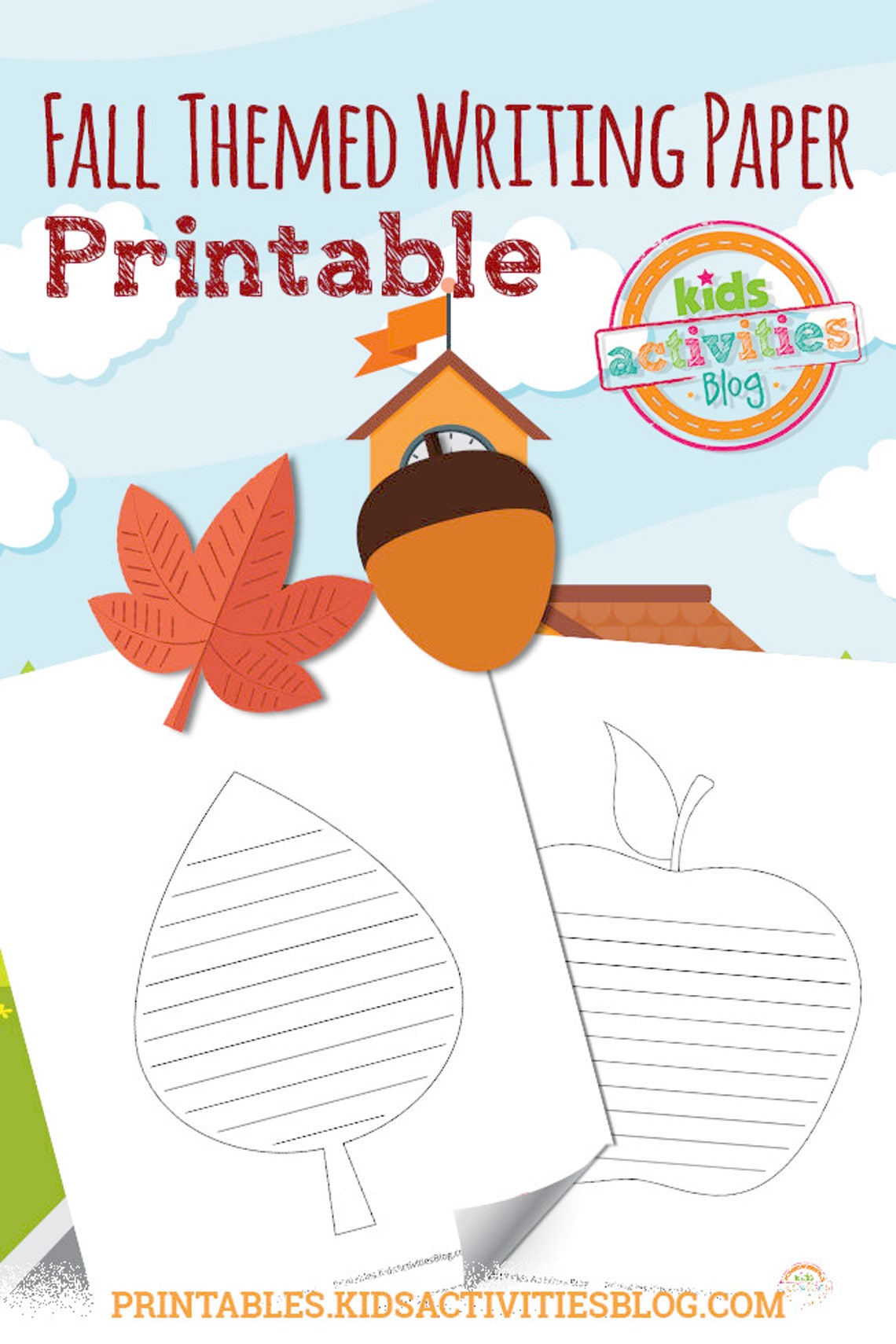 Fall Theme Writing Paper Printables for Kids - Etsy