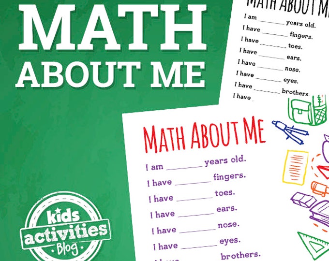 Math About Me Printable Worksheet - Etsy