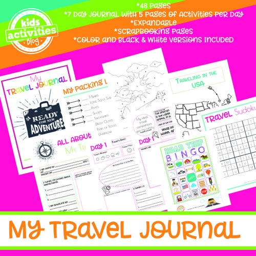 Kids Travel Journal Travel Diary Printable Vacation Journal - Etsy