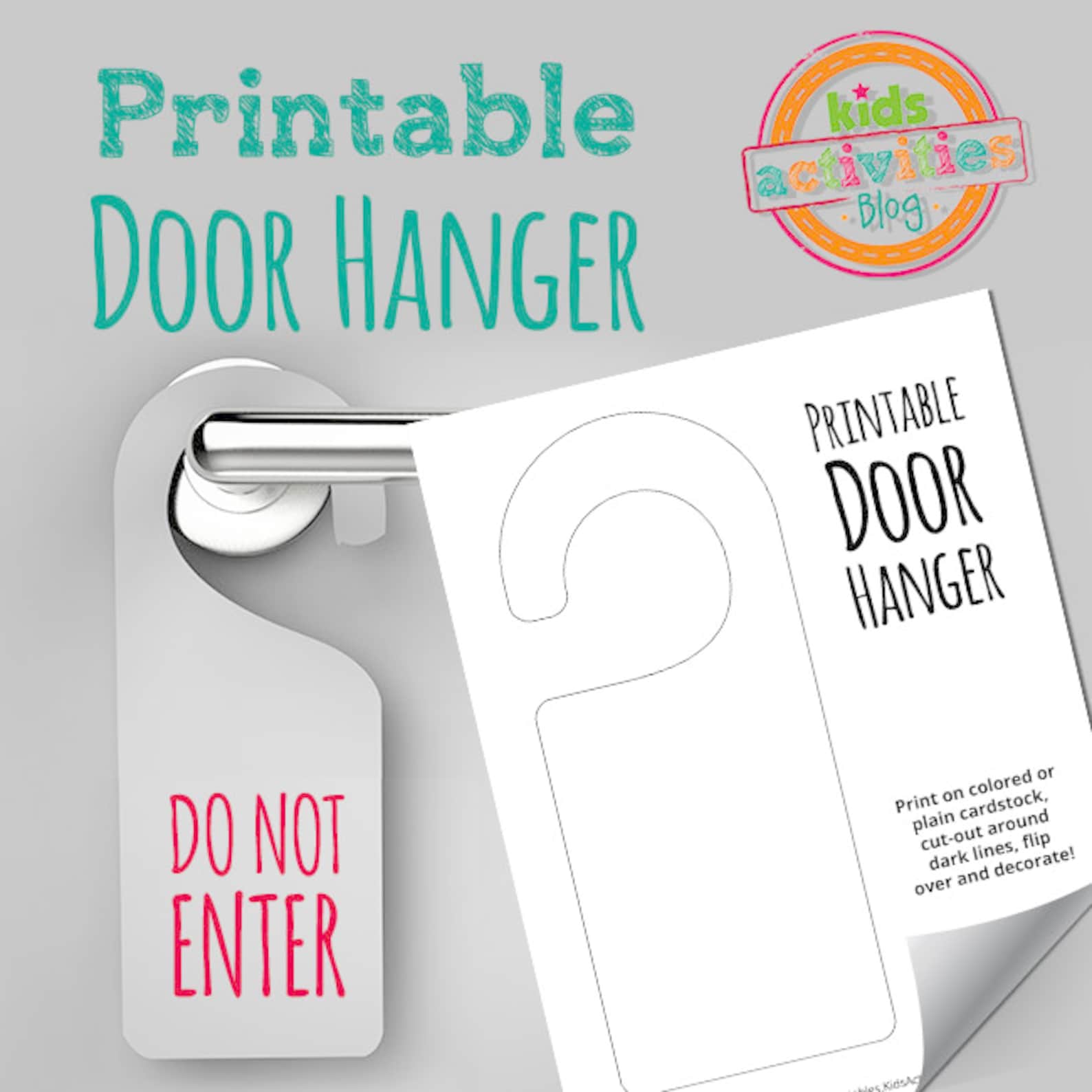 Printable Door Hanger Craft Activity Worksheet - Etsy