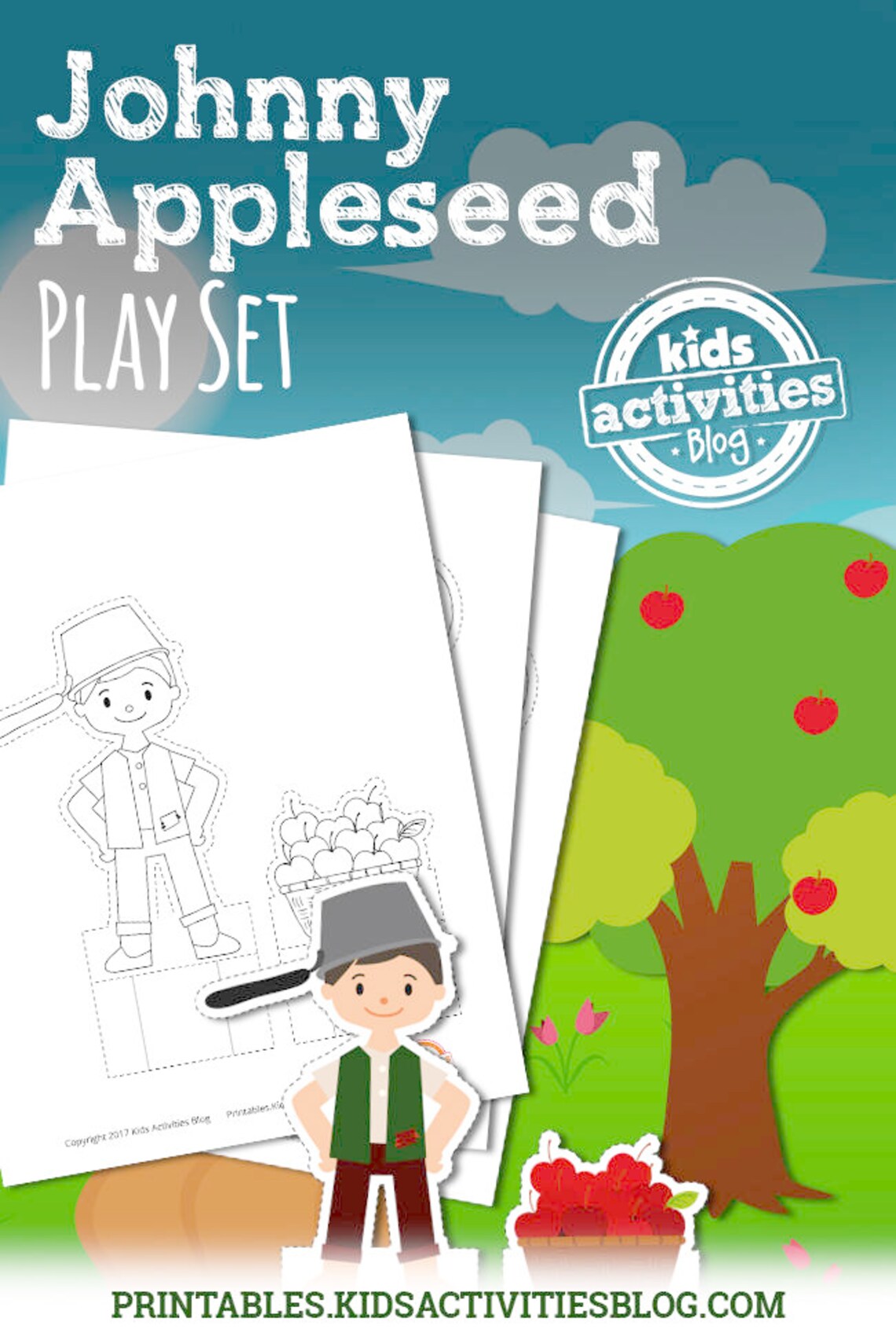 Johnny Appleseed Printable Play Set for Preschool - Etsy