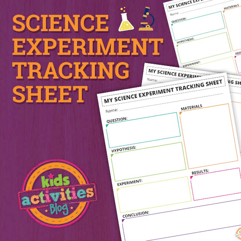 Science Experiment Tracking Results Pages for Kids - Etsy