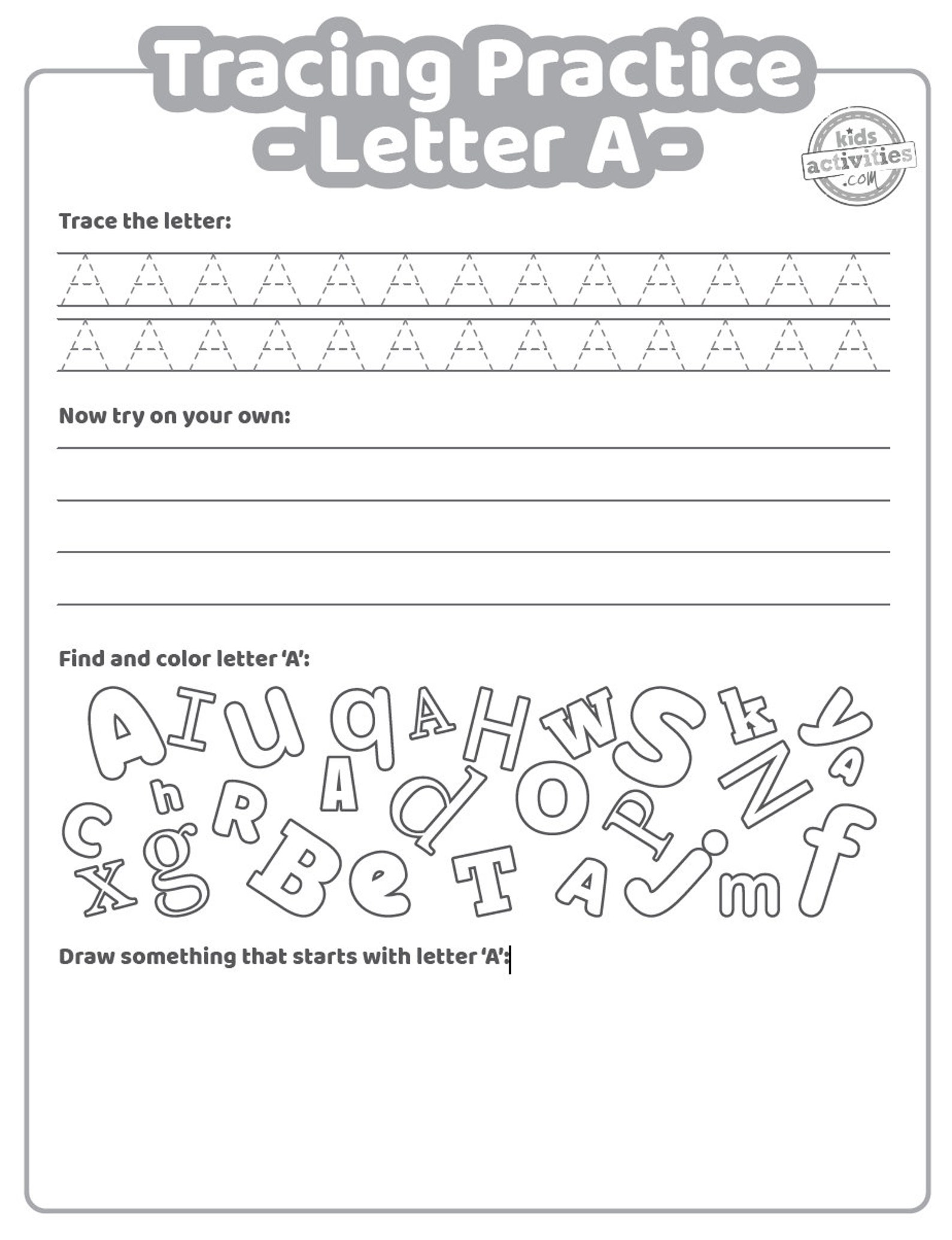 Alphabet Tracing Practice Printables A-Z - Etsy