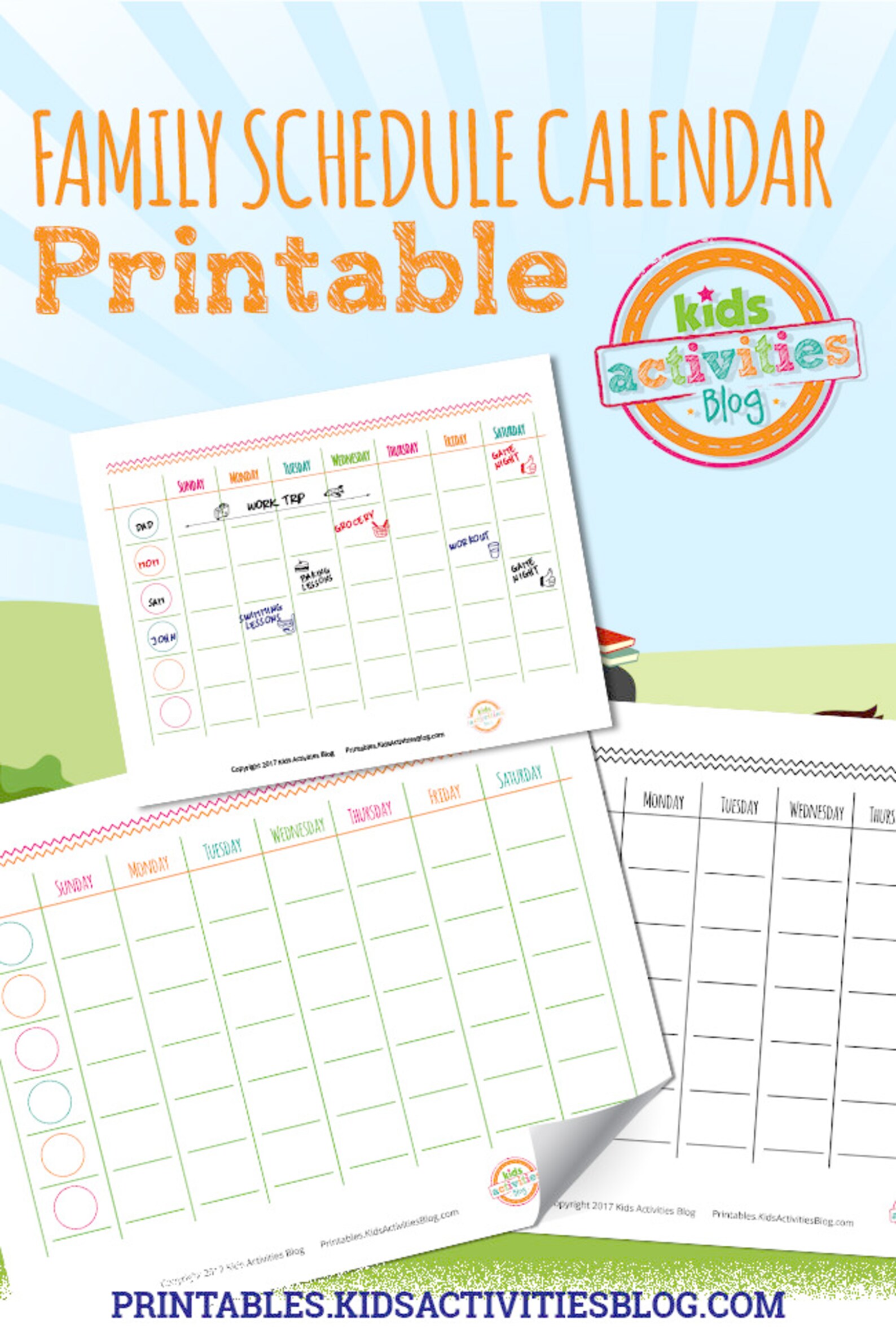 Family Scheduling Schedule Calendar Printable - Etsy