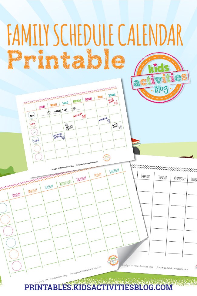 Family Scheduling Schedule Calendar Printable - Etsy