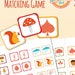 Fall Memory Match Printable Game for Preschoolers - Etsy