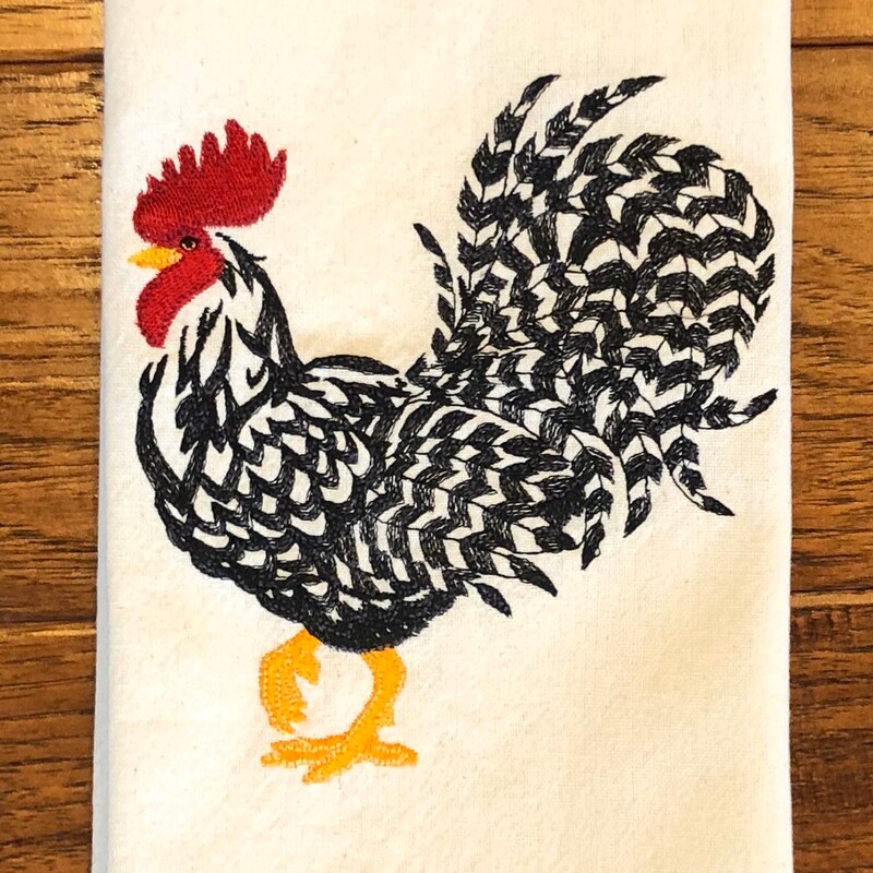 Embroidered Rooster - Etsy