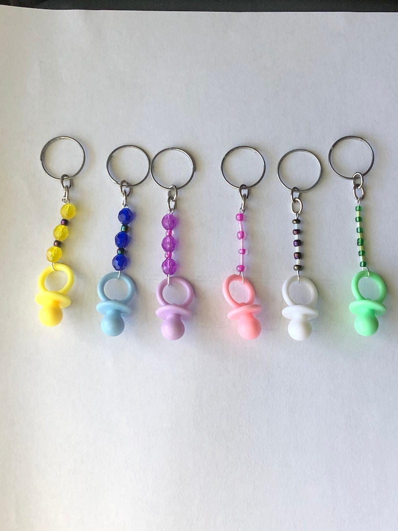 Beaded Pacifier Keychain - Etsy