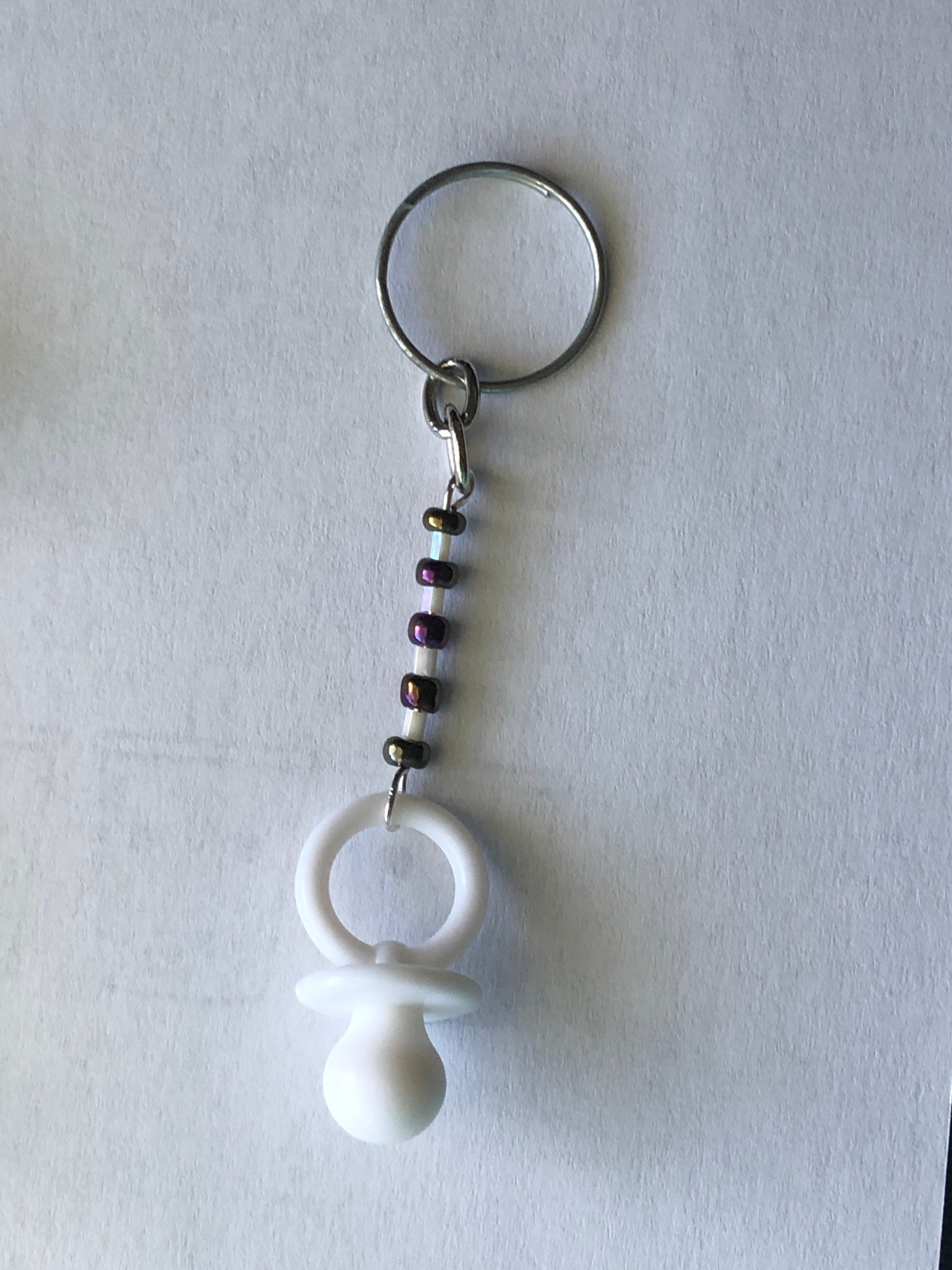 Beaded Pacifier Keychain - Etsy