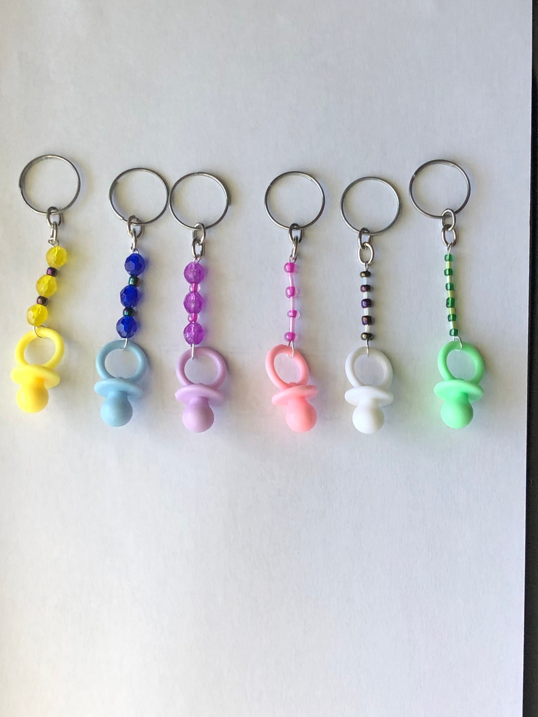 Beaded Pacifier Keychain - Etsy