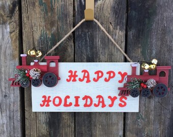 Happy holidays sign | Etsy