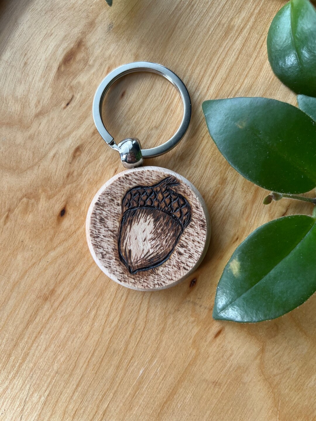 Acorn Keychain: Wood Burning Art - Etsy